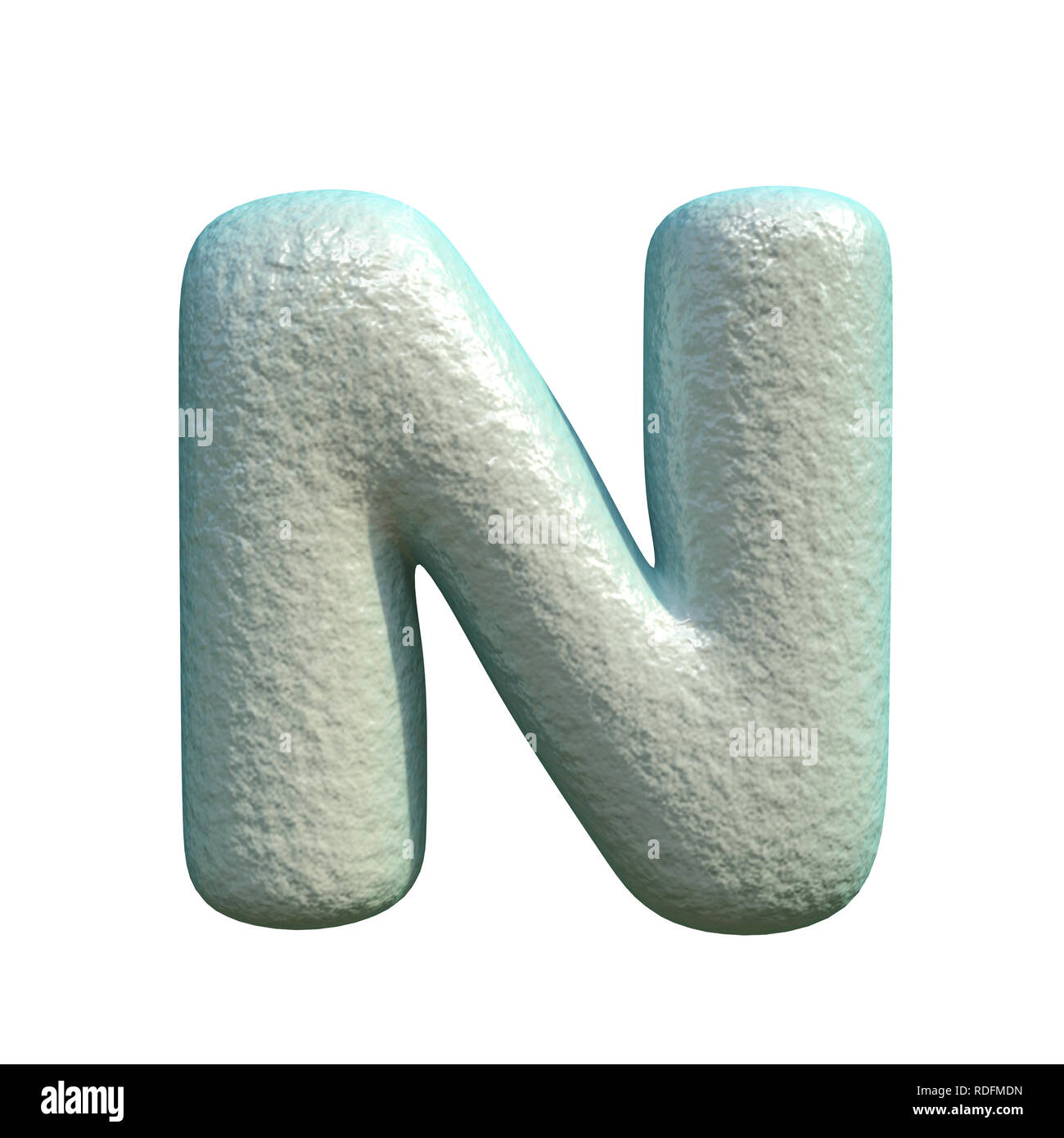 Grey blue clay font Letter N 3D rendering illustration isolated on ...