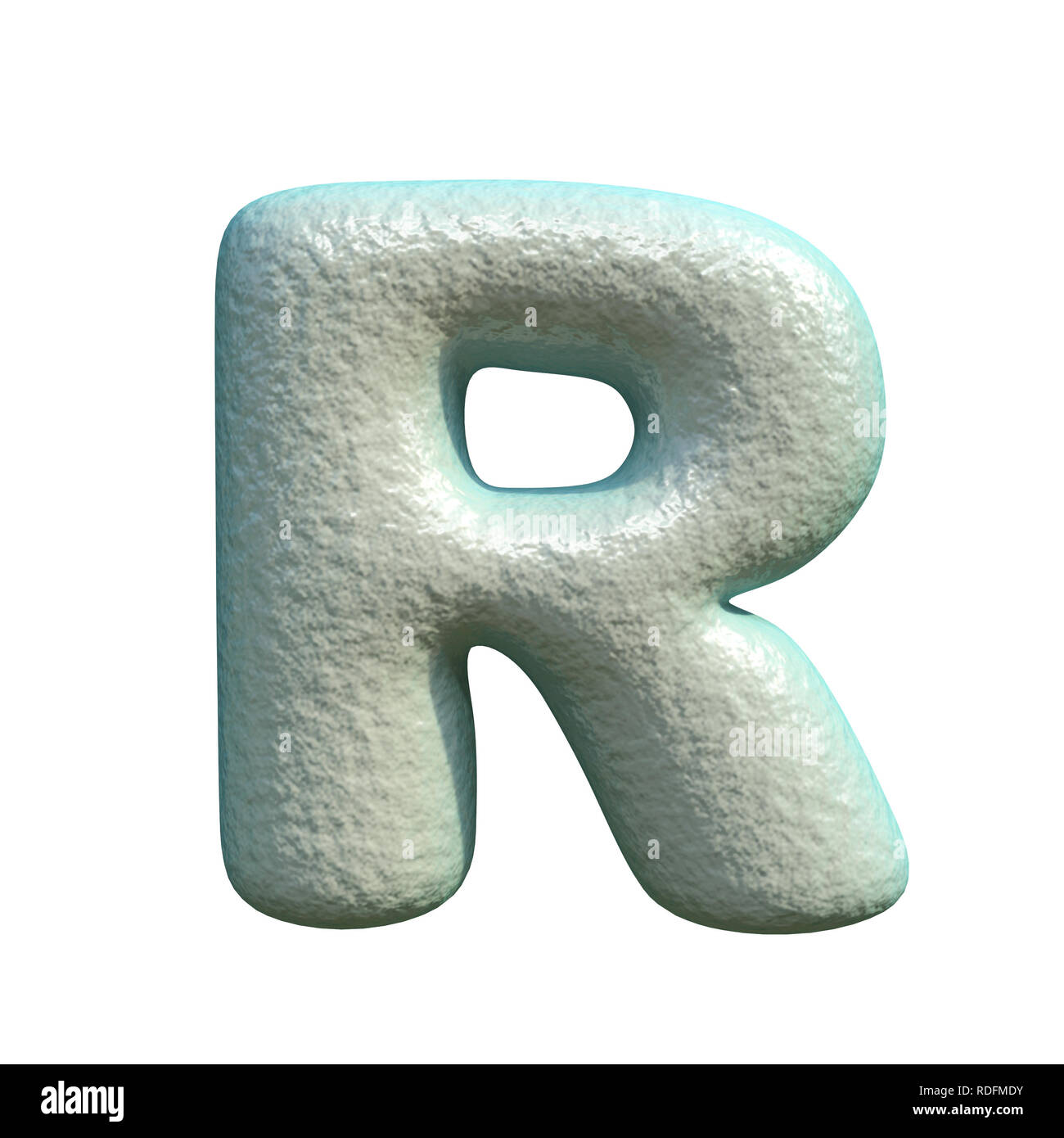 Grey blue clay font Letter R 3D rendering illustration isolated on ...