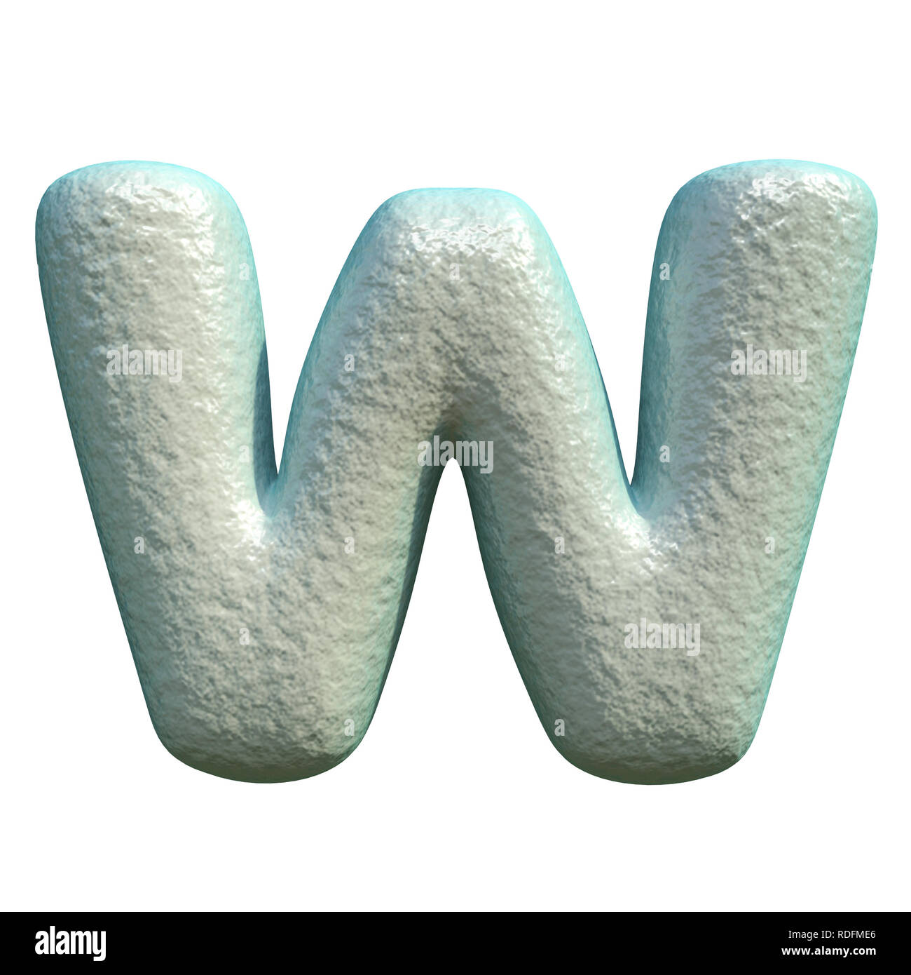 Grey blue clay font Letter W 3D rendering illustration isolated on ...