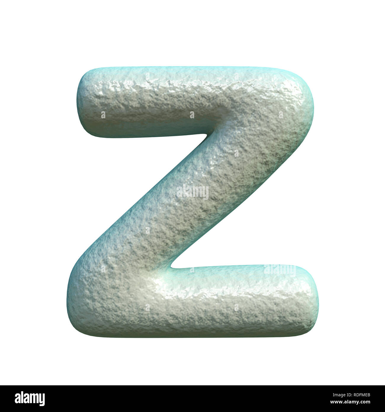 Grey blue clay font Letter Z 3D rendering illustration isolated on ...