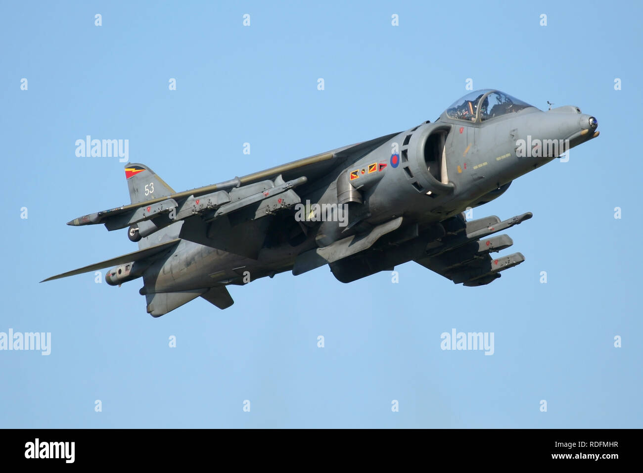 RAF Harrier display at the 2006 RAF Waddington air show. Aircraft comes ...