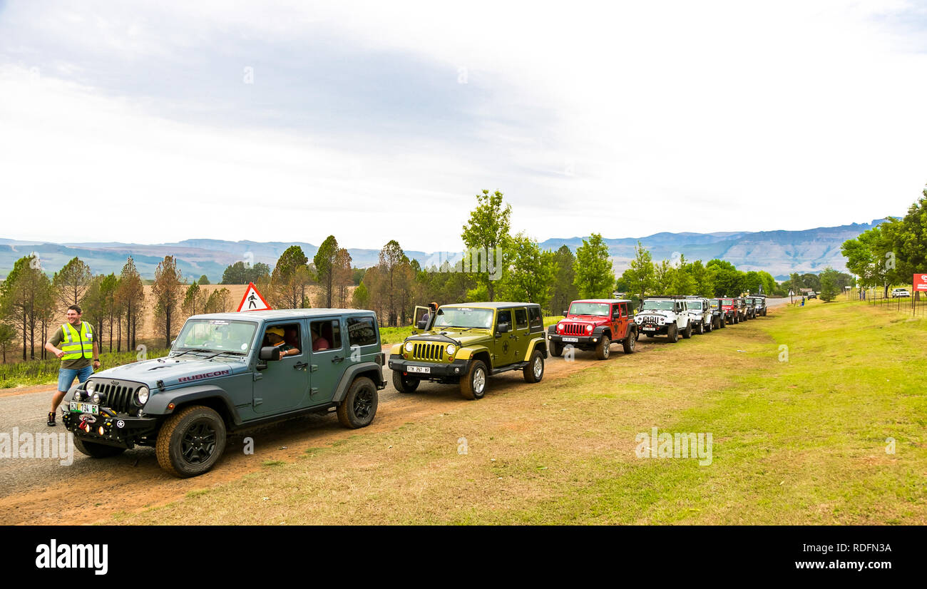Harrismith, South Africa - October 02 2015: Jeep Convoy at 4x4 Driver ...