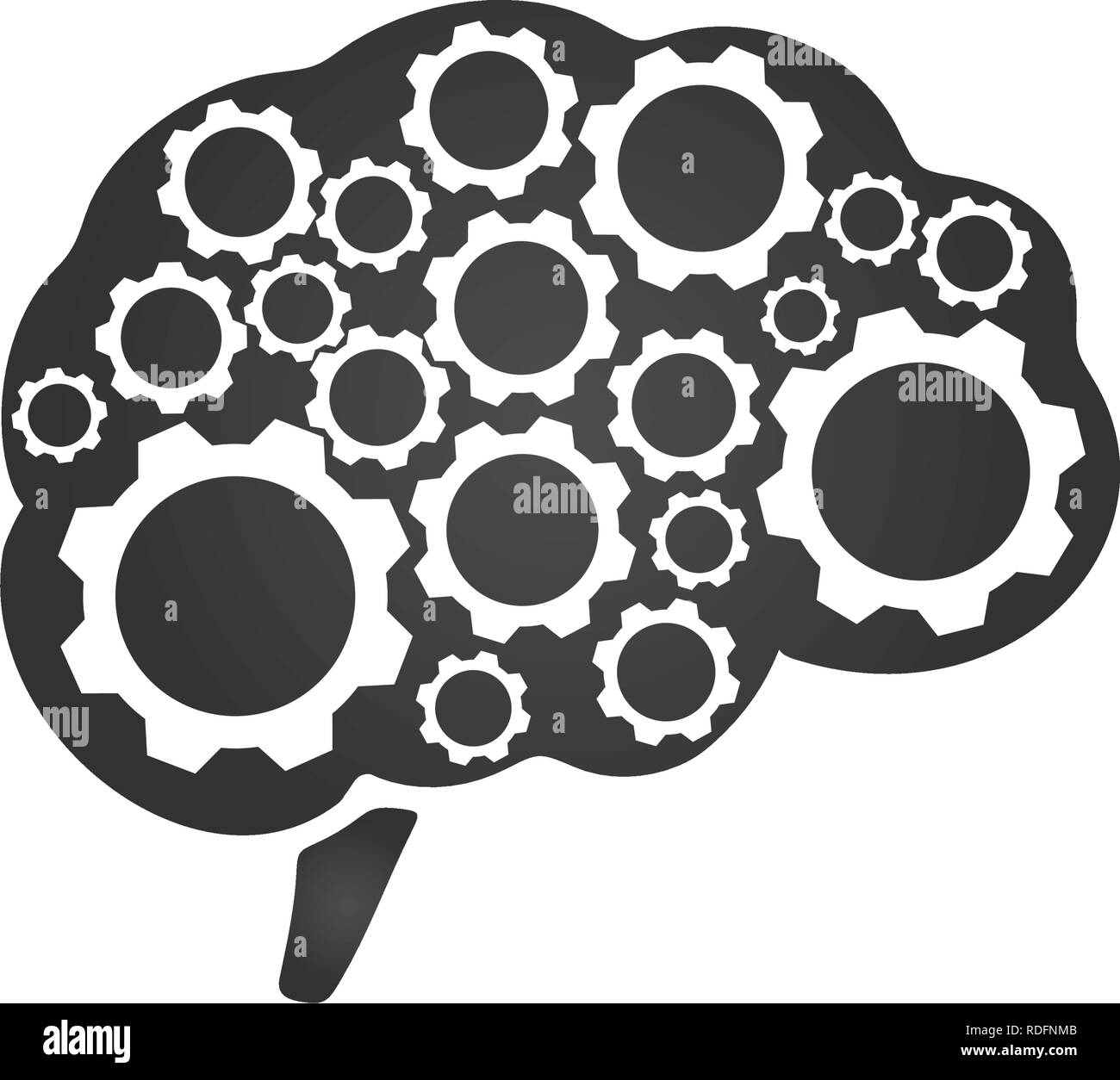 Brain Gears Icon Vector