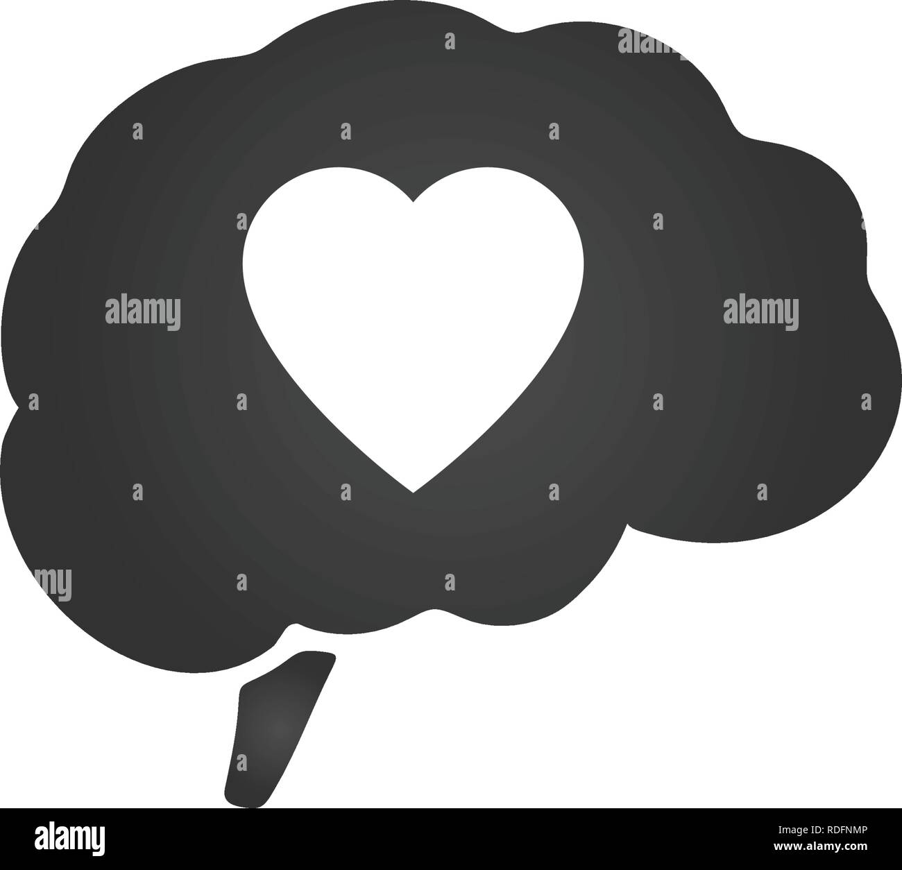 Brain with heart inside. Valentines day, vector illustration isolated ...