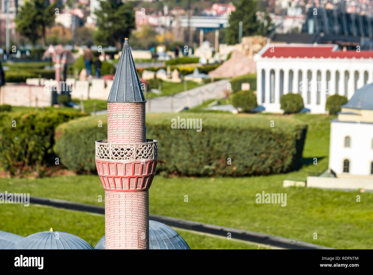 ISTANBUL, TURKEY - DEC 08, 2018 : Model view of important places ...