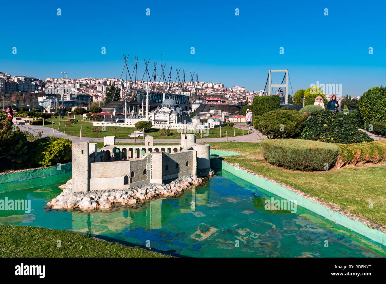 ISTANBUL, TURKEY - DEC 08, 2018 : Model view of important places ...