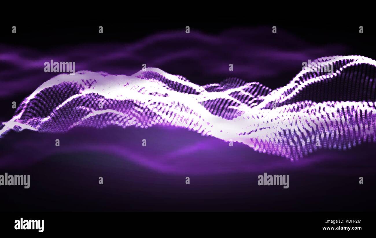 Music Background Vector. Glitch Network. Electro Party. 3D Illustration ...