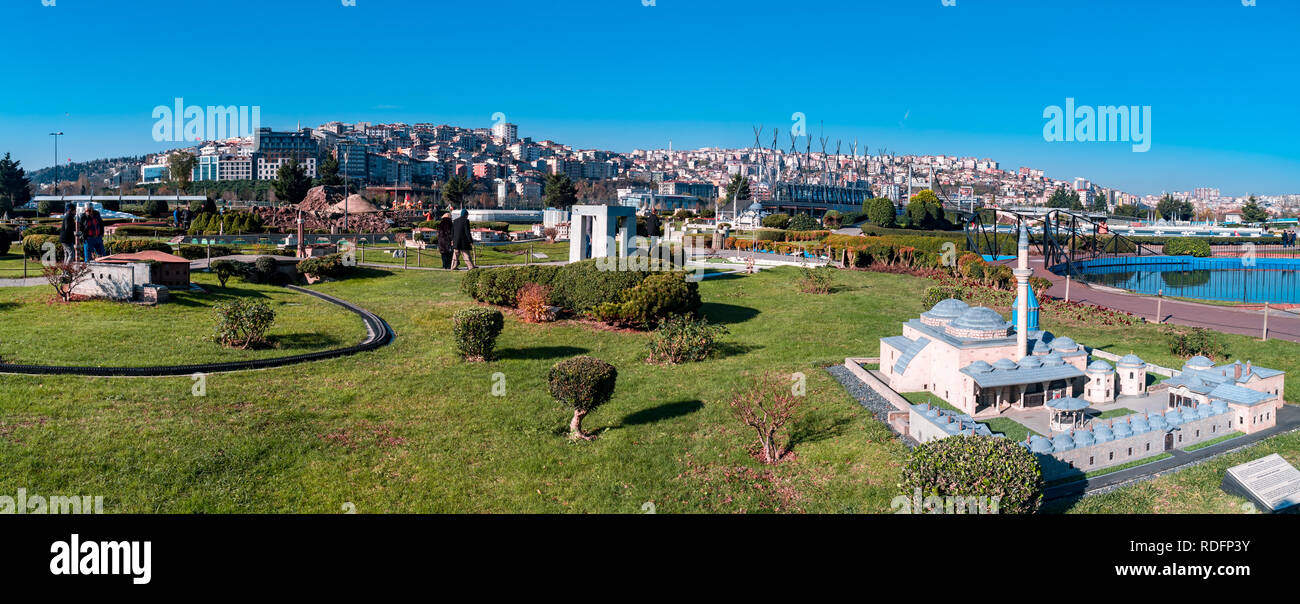 ISTANBUL, TURKEY - DEC 08, 2018 : Model view of important places ...