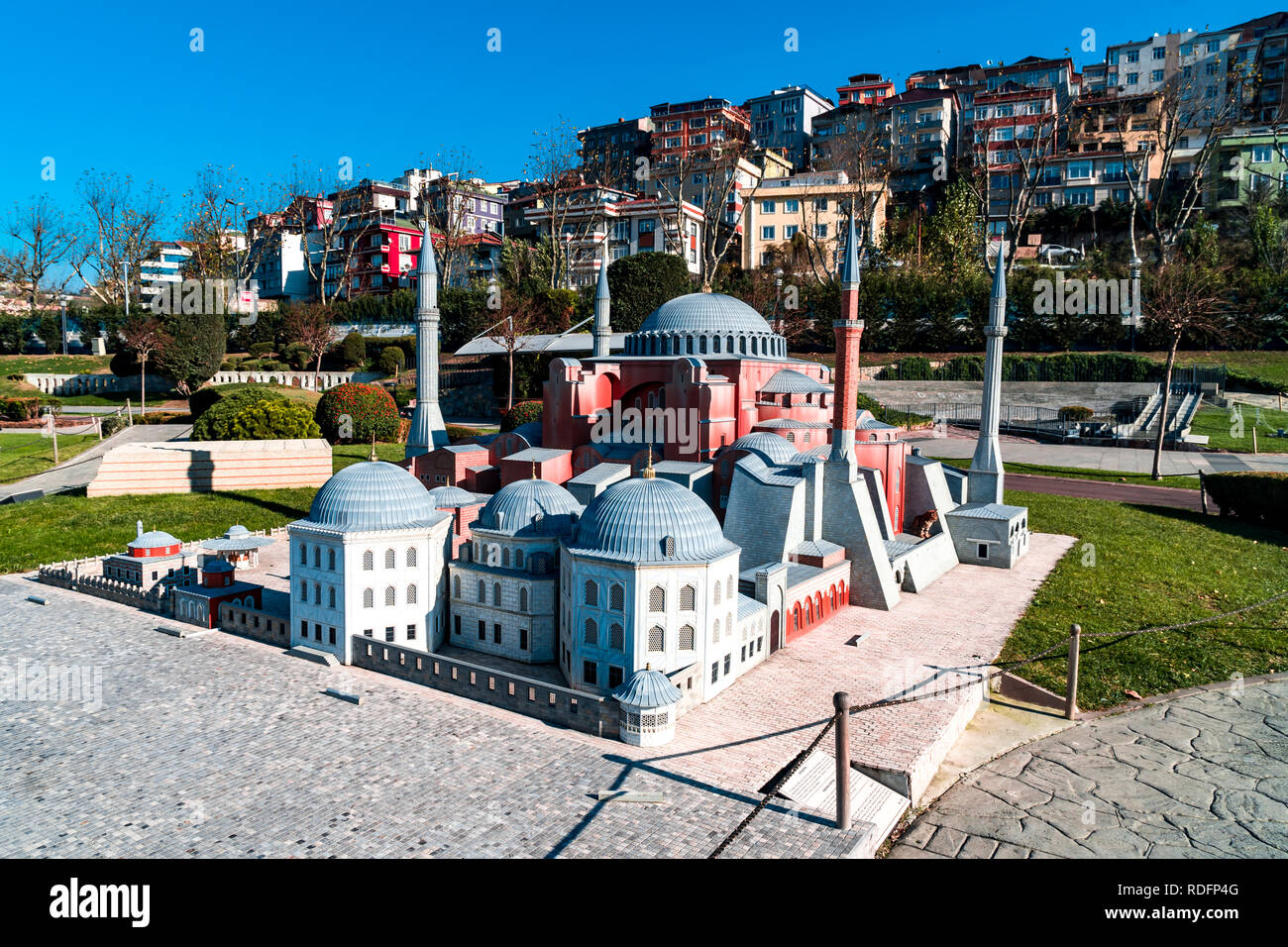 ISTANBUL, TURKEY - DEC 08, 2018 : Model view of important places ...