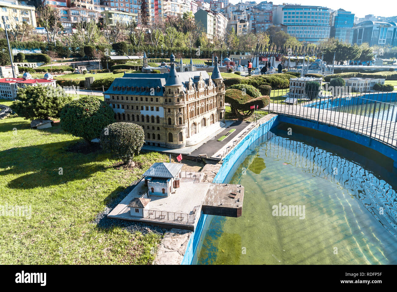 ISTANBUL, TURKEY - DEC 08, 2018 : Model view of important places ...
