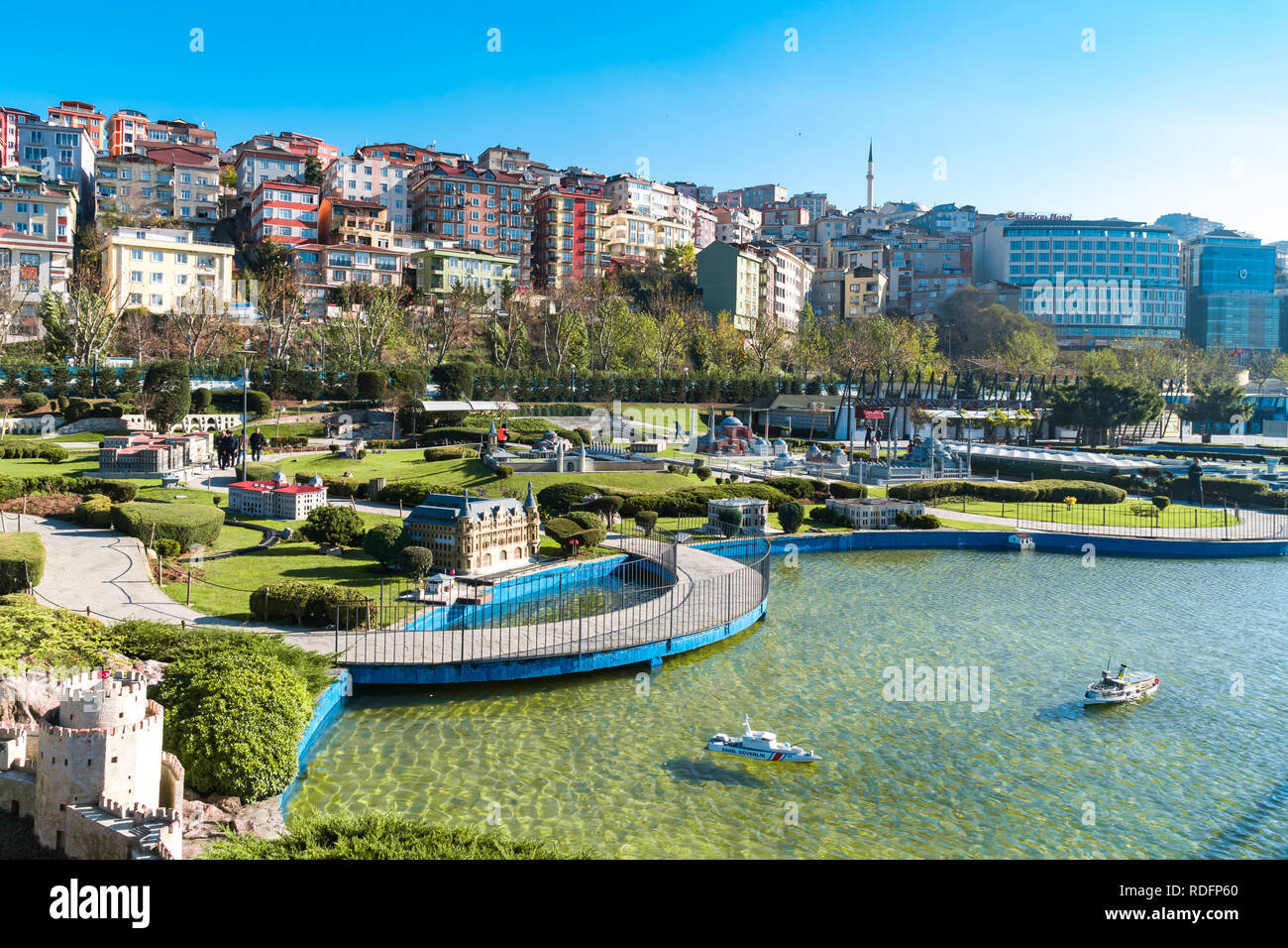 ISTANBUL, TURKEY - DEC 08, 2018 : Model view of important places ...