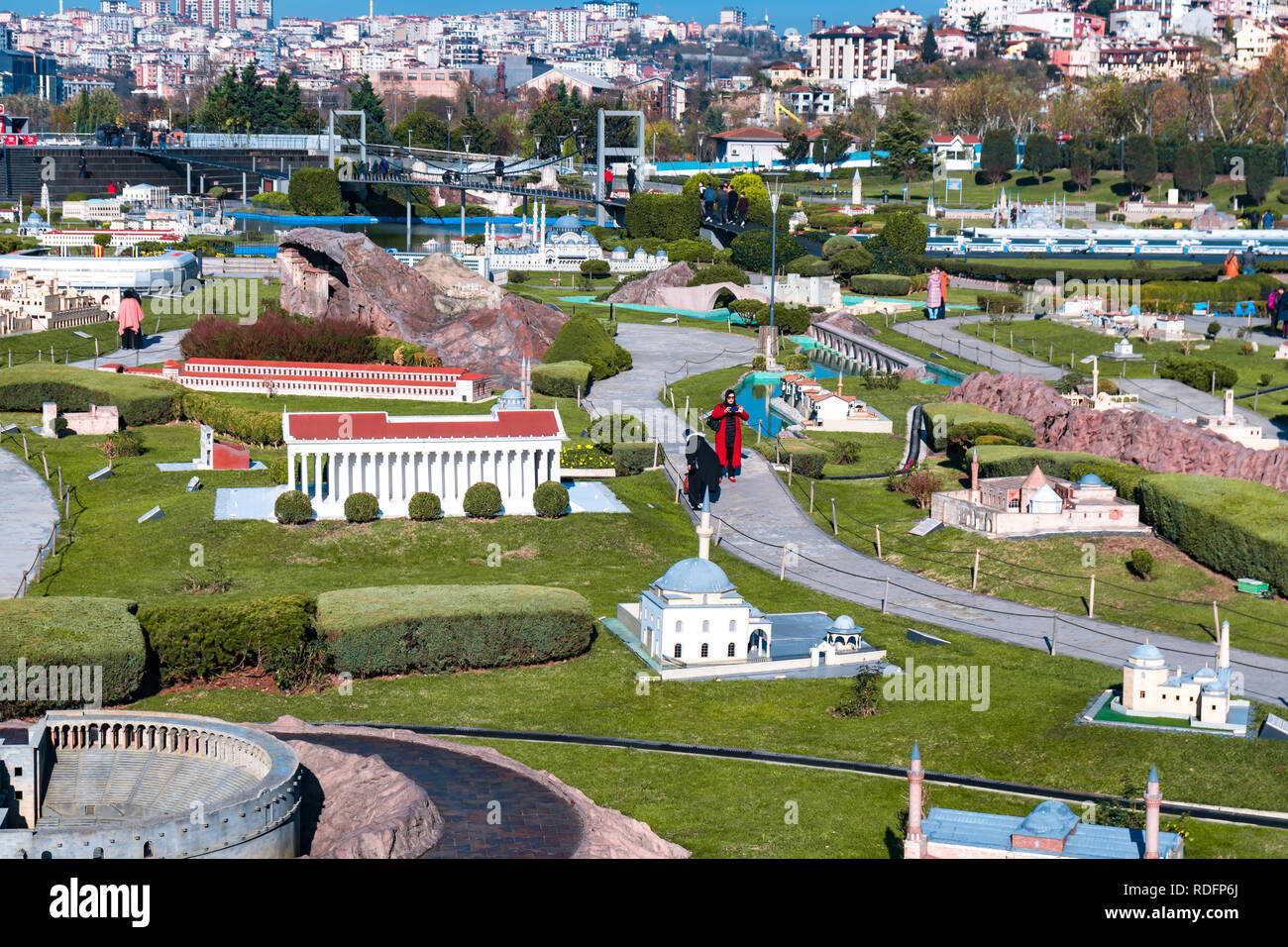 ISTANBUL, TURKEY - DEC 08, 2018 : Model view of important places ...