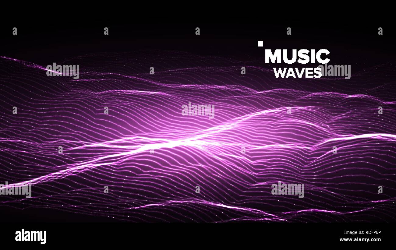 Music Background Vector. Signal Grid. Fractal Beat. 3D Illustration ...