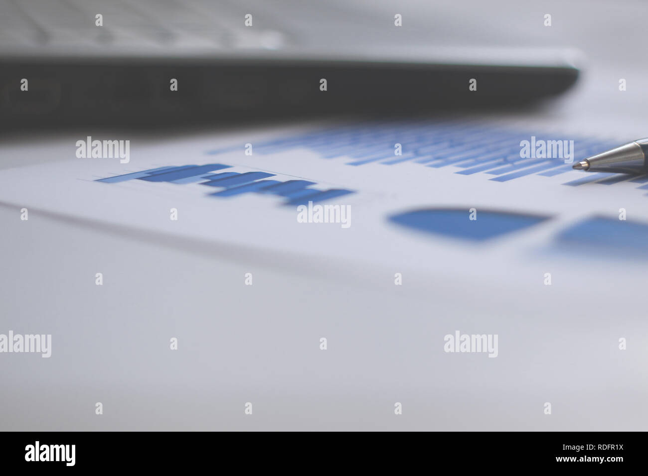 close up.digital chart and a pen on the desktop.business backgro Stock ...