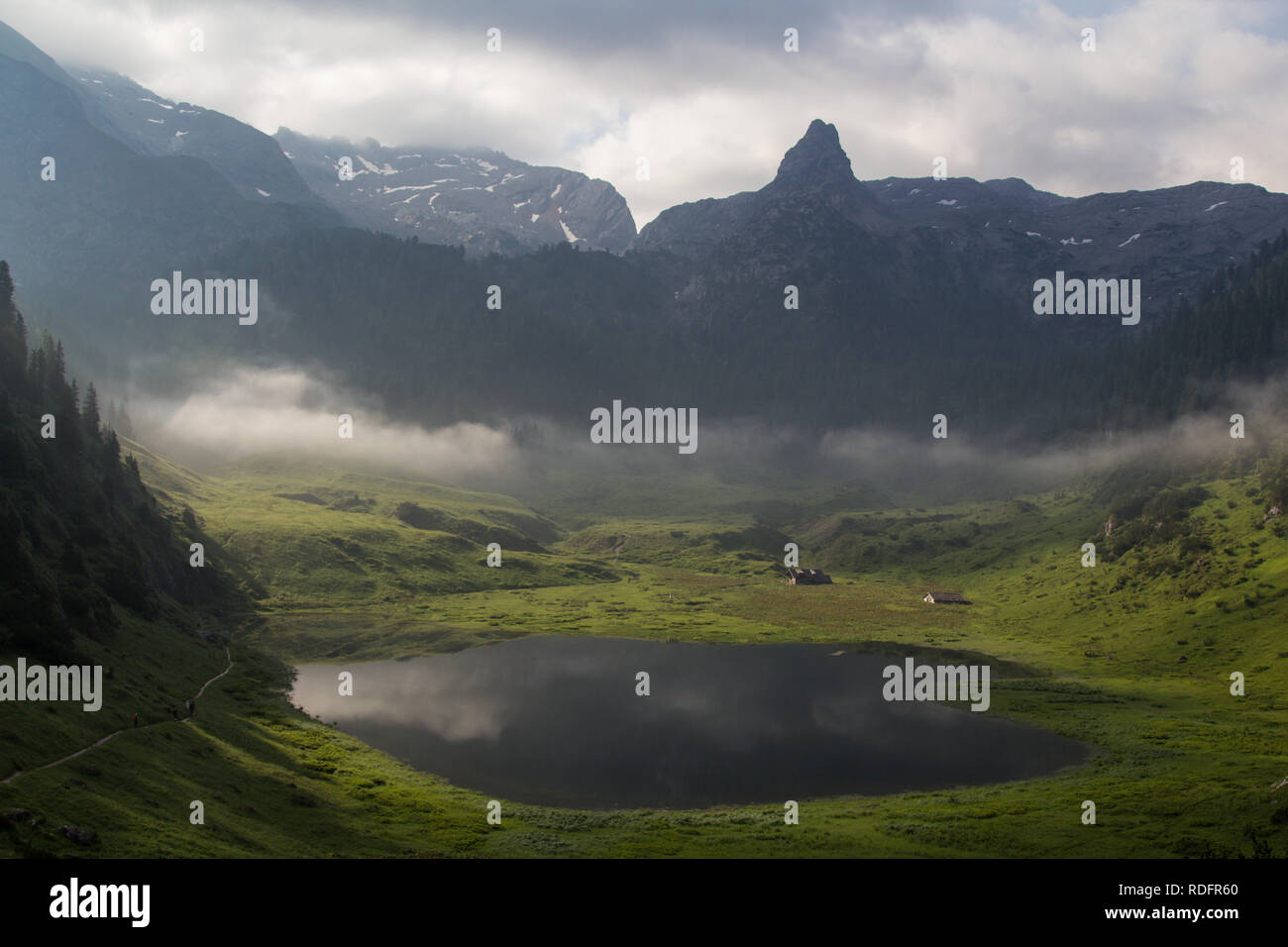 The Funtensee in Bavaria, Germany seen from the Kärlingerhaus in the ...
