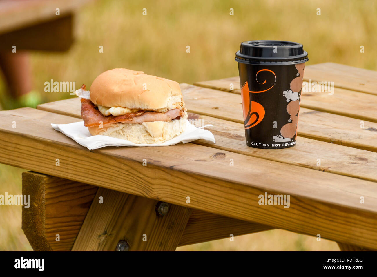 Coffee and bacon roll hi-res stock photography and images - Alamy