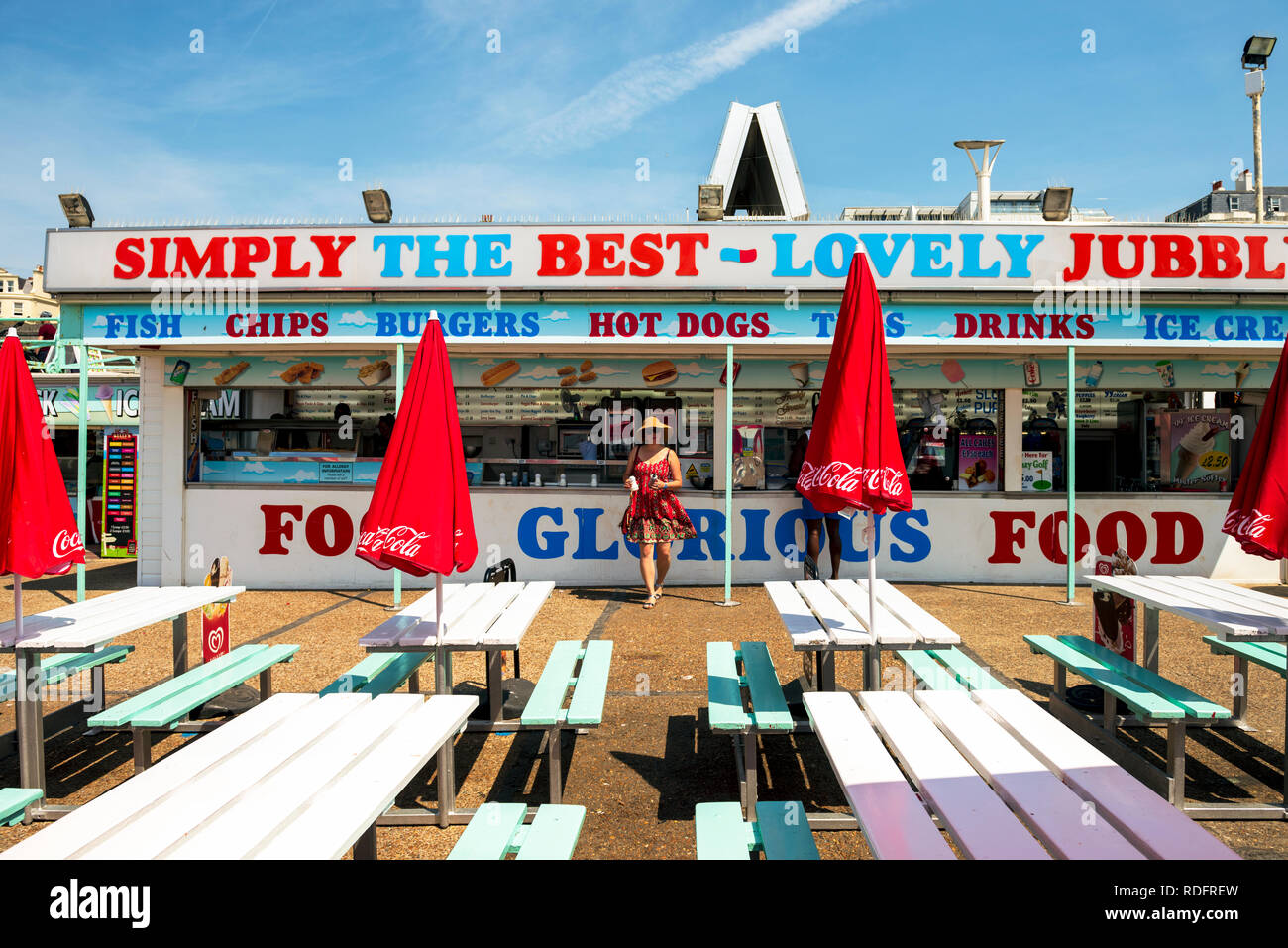 Food kiosk tables hi-res stock photography and images - Alamy