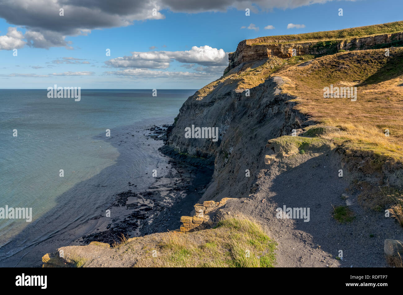 North Sea Coast in North Yorkshire, England, UK - seen from the former ...