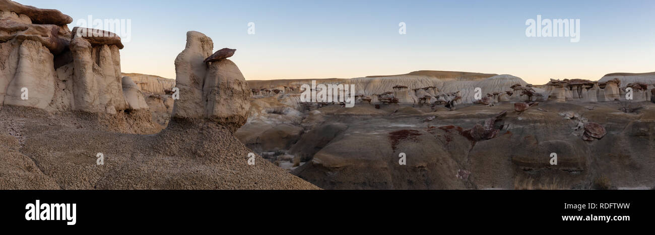 Panoramic landscape view of unique rock formation in the desert of New ...