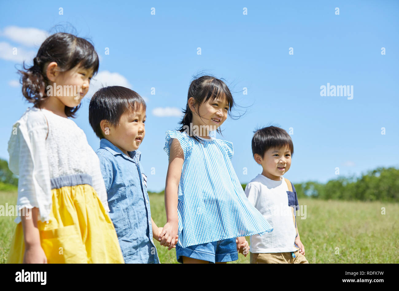 Japanese kids in a city park Stock Photo - Alamy