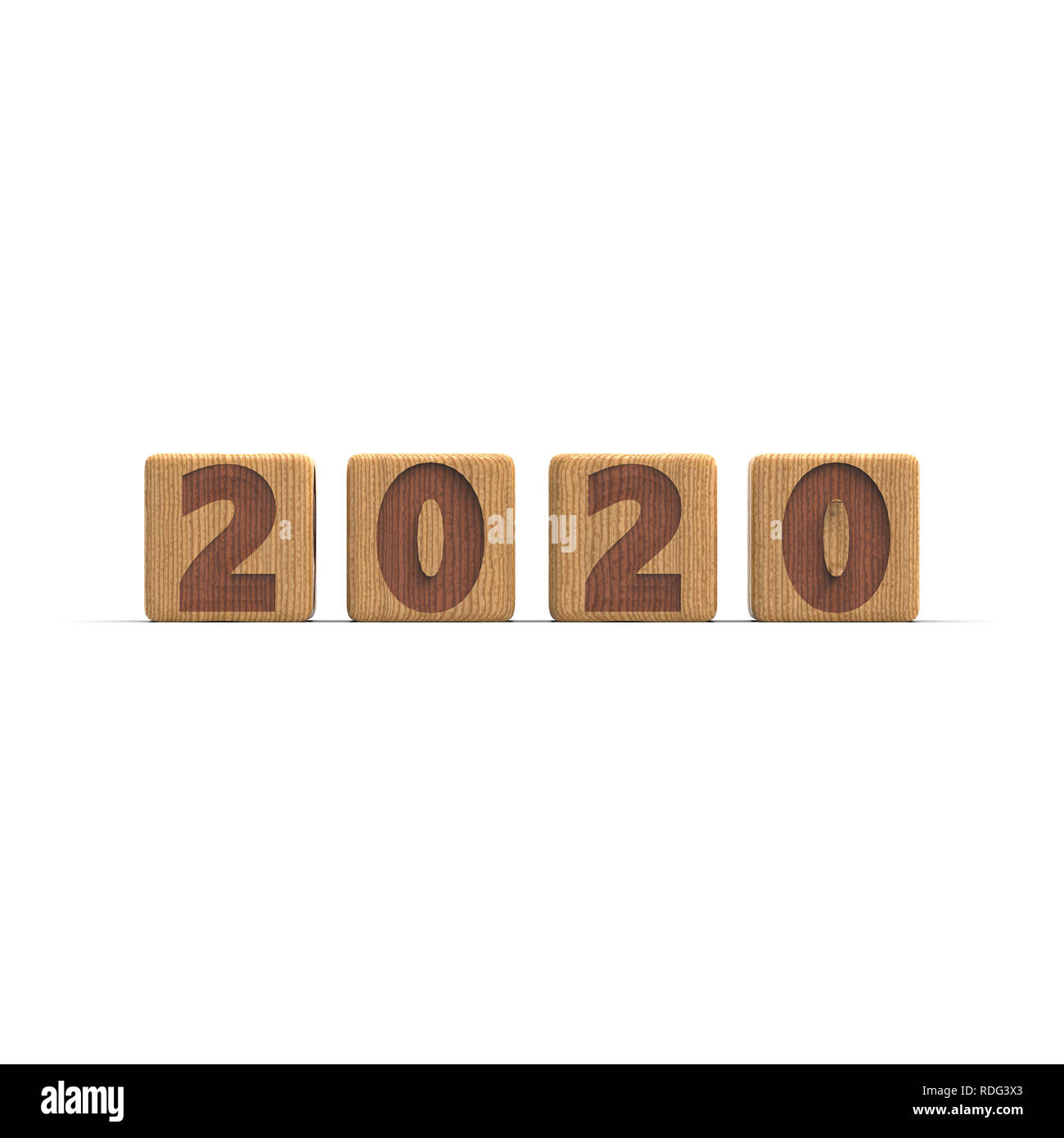 The Year 2020 sign on in pure white background Stock Photo - Alamy