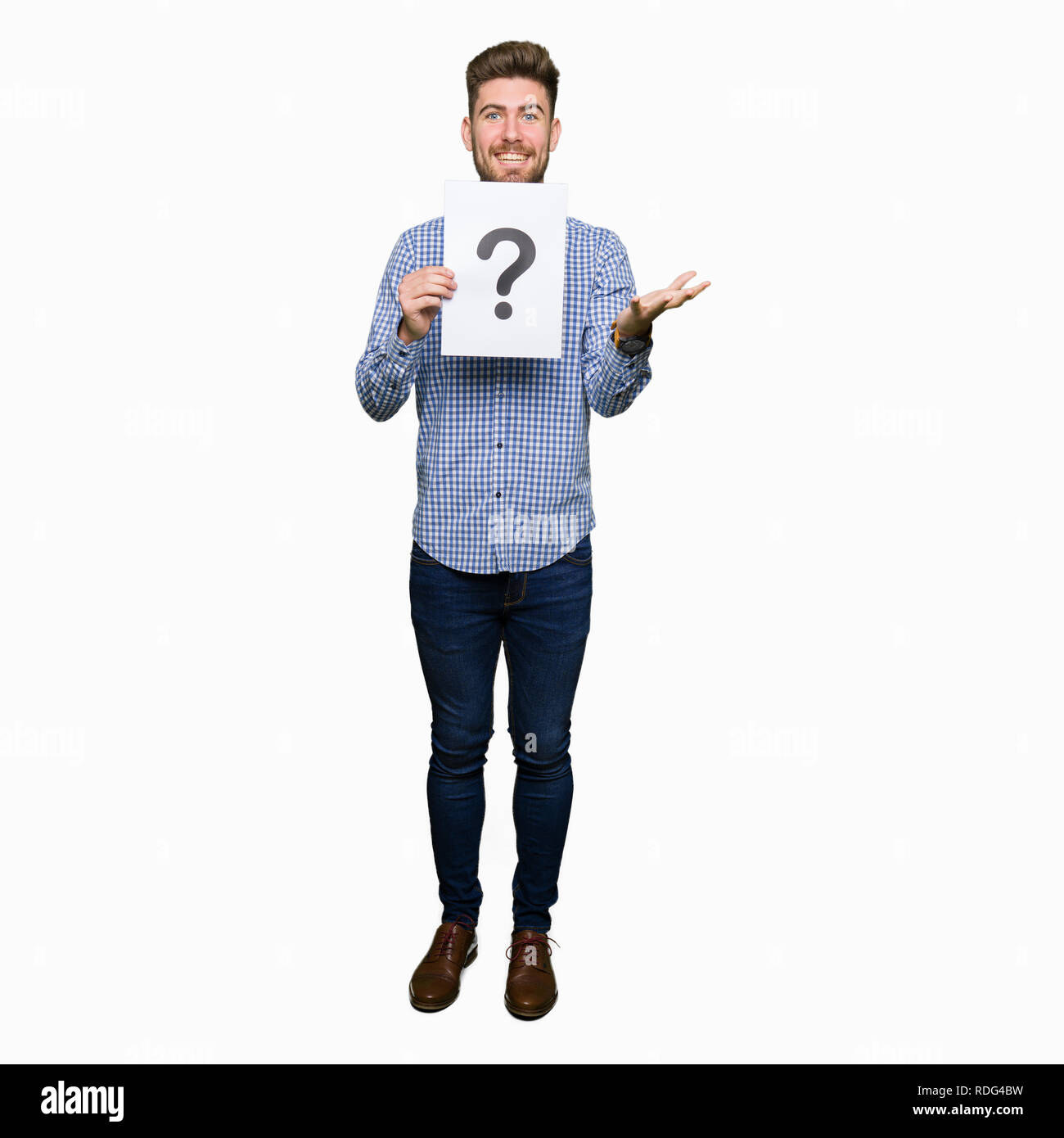 Hands holding sign question mark Cut Out Stock Images & Pictures - Alamy