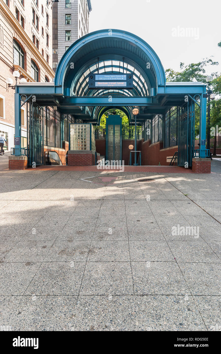 Pioneer Square Station entrance in Seattle, Washington Stock Photo - Alamy