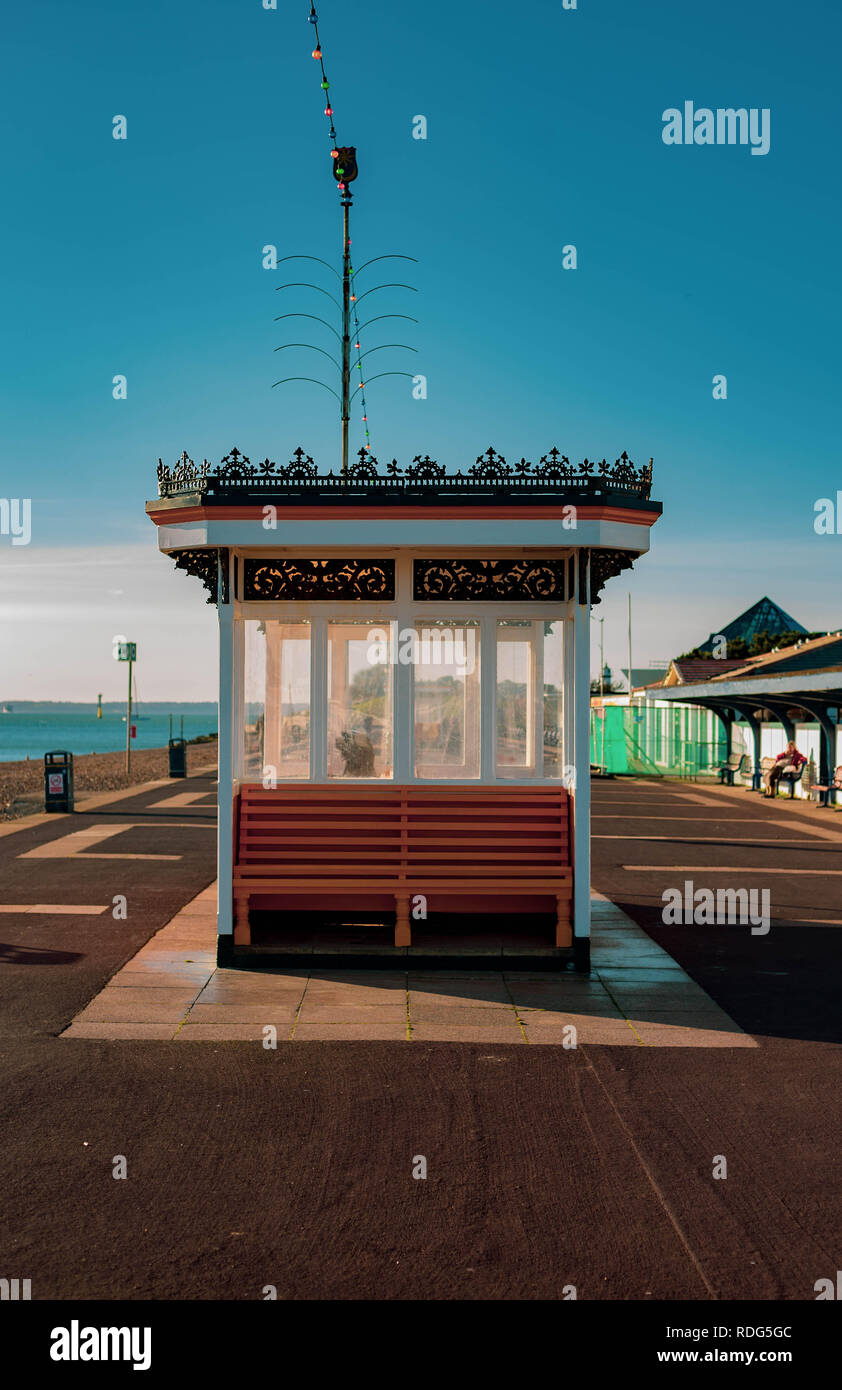 Southsea Beach Shelter Stock Photo - Alamy