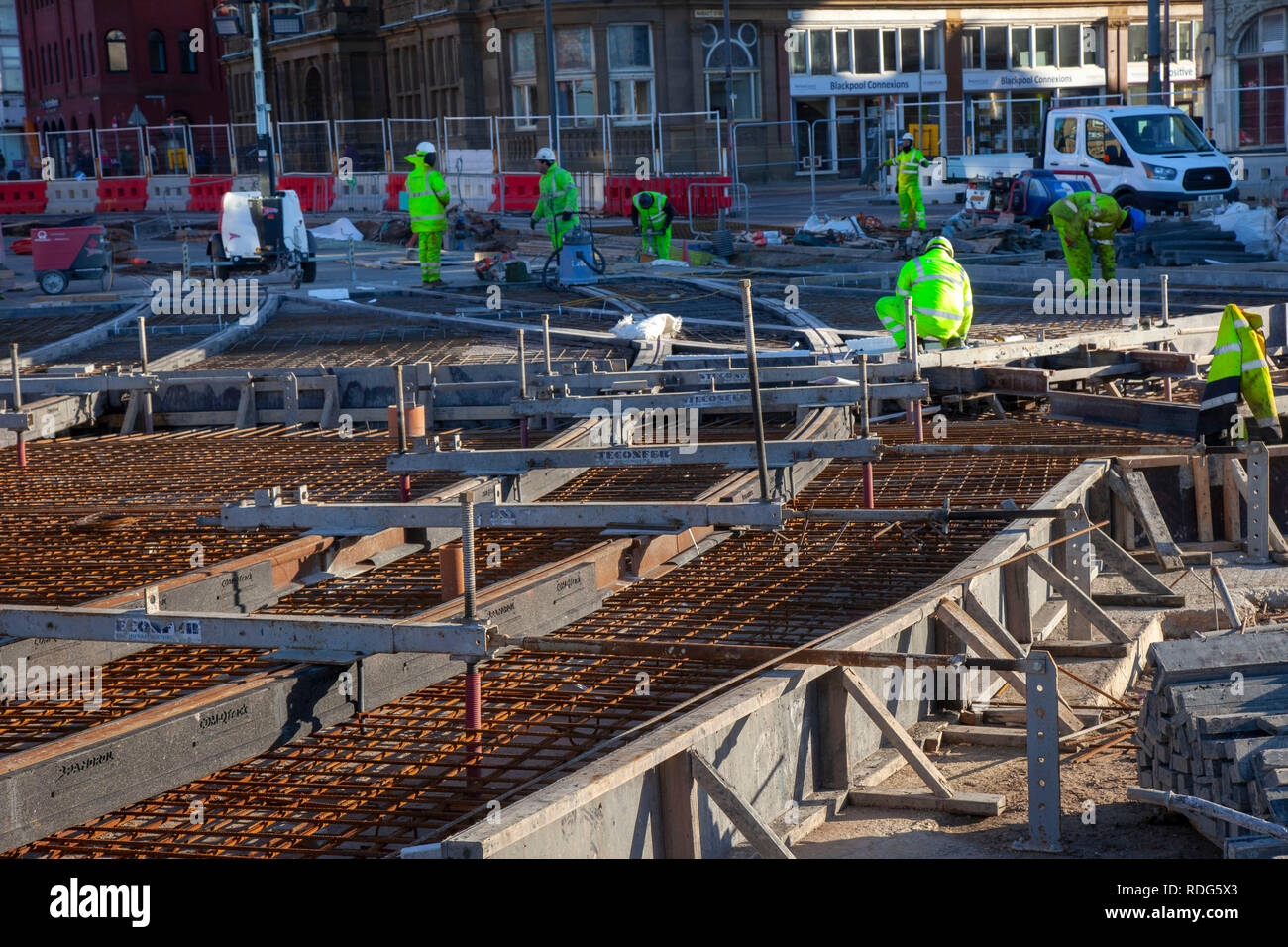 The Blackpool Tramway extension joining the route along the promenade ...