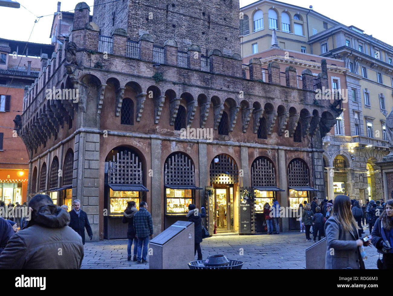 Bologna, Emilia Romagna, Italy. December 2018. Inside the base of the ...