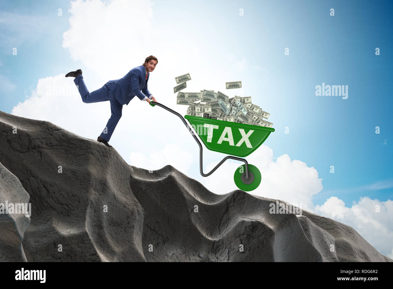 Businessman pushing wheelbarrow money hi-res stock photography and ...