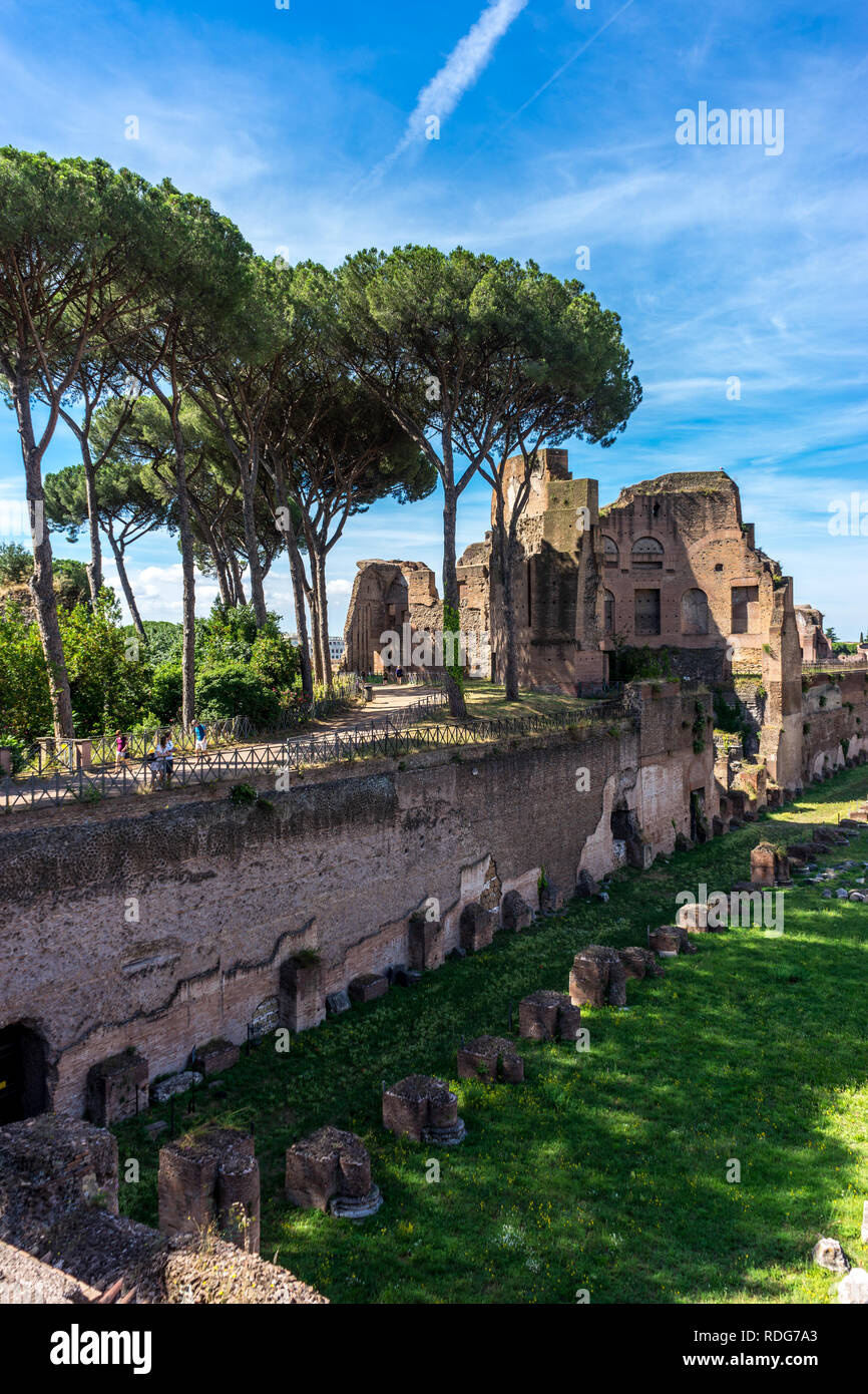 The ancient ruins of Hippodrome Of Domitian at the Roman Forum ...