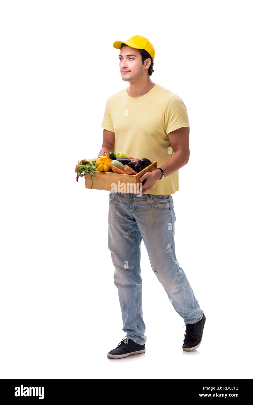 Concept of shopping delivery isolated on white background Stock Photo ...