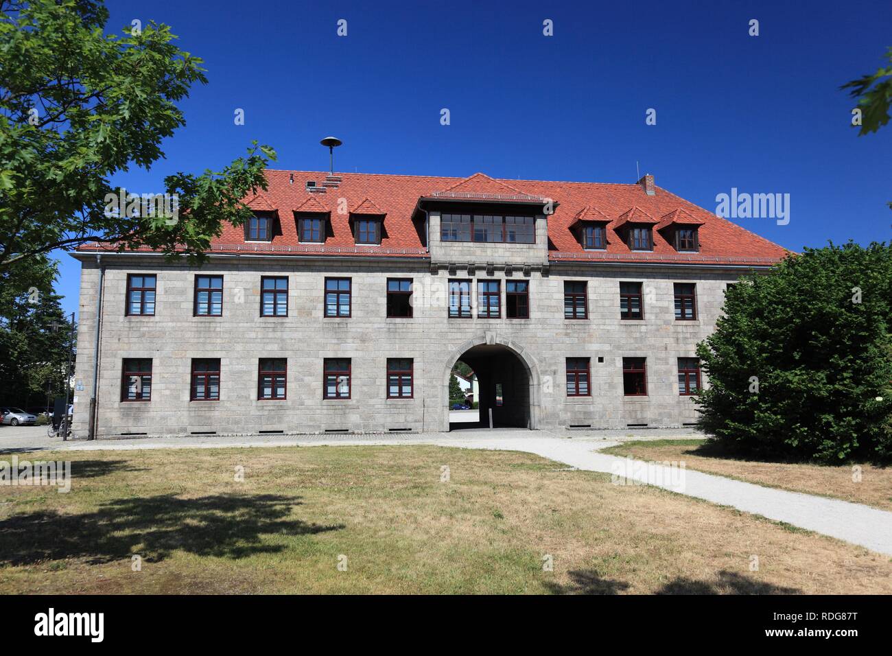 Commander's Gate at the entrance to the Flossenbuerg Concentration Camp ...