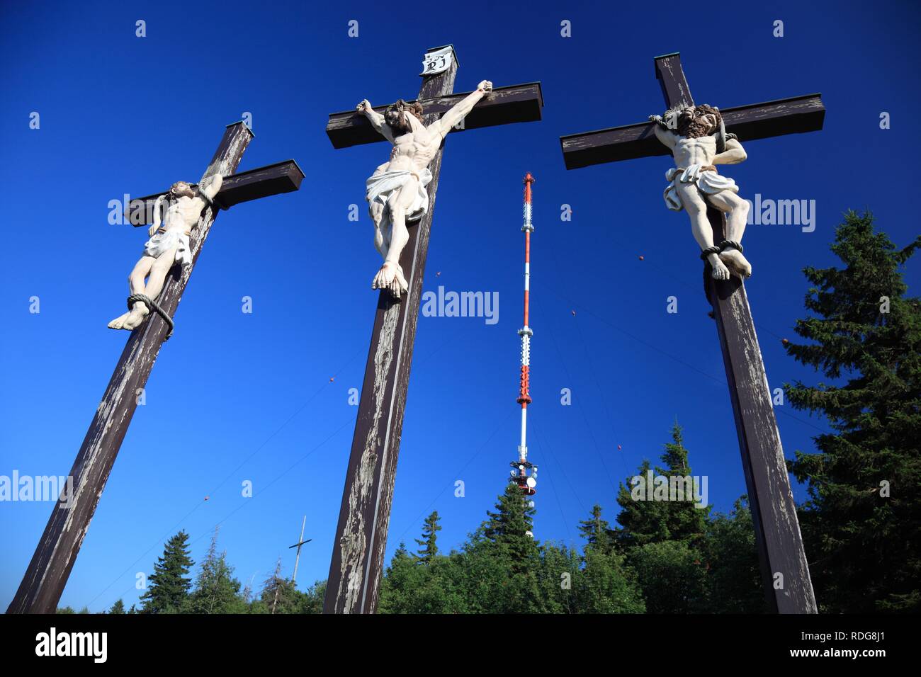 Mountain of three crosses hi-res stock photography and images - Alamy
