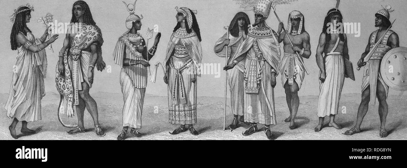 Ancient people and cultural history, Egypt, priestess, priests ...