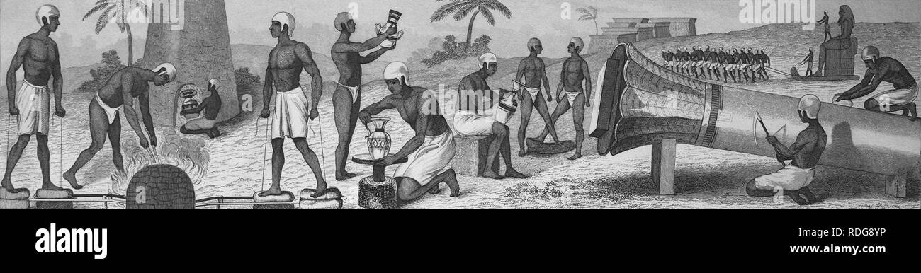 Ancient people and the life in ancient Egypt, crafts, blacksmith ...