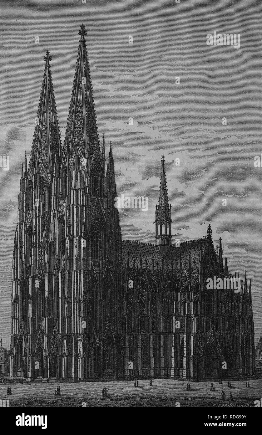 Cathedral of Cologne, Germany, 1888, historical image Stock Photo - Alamy