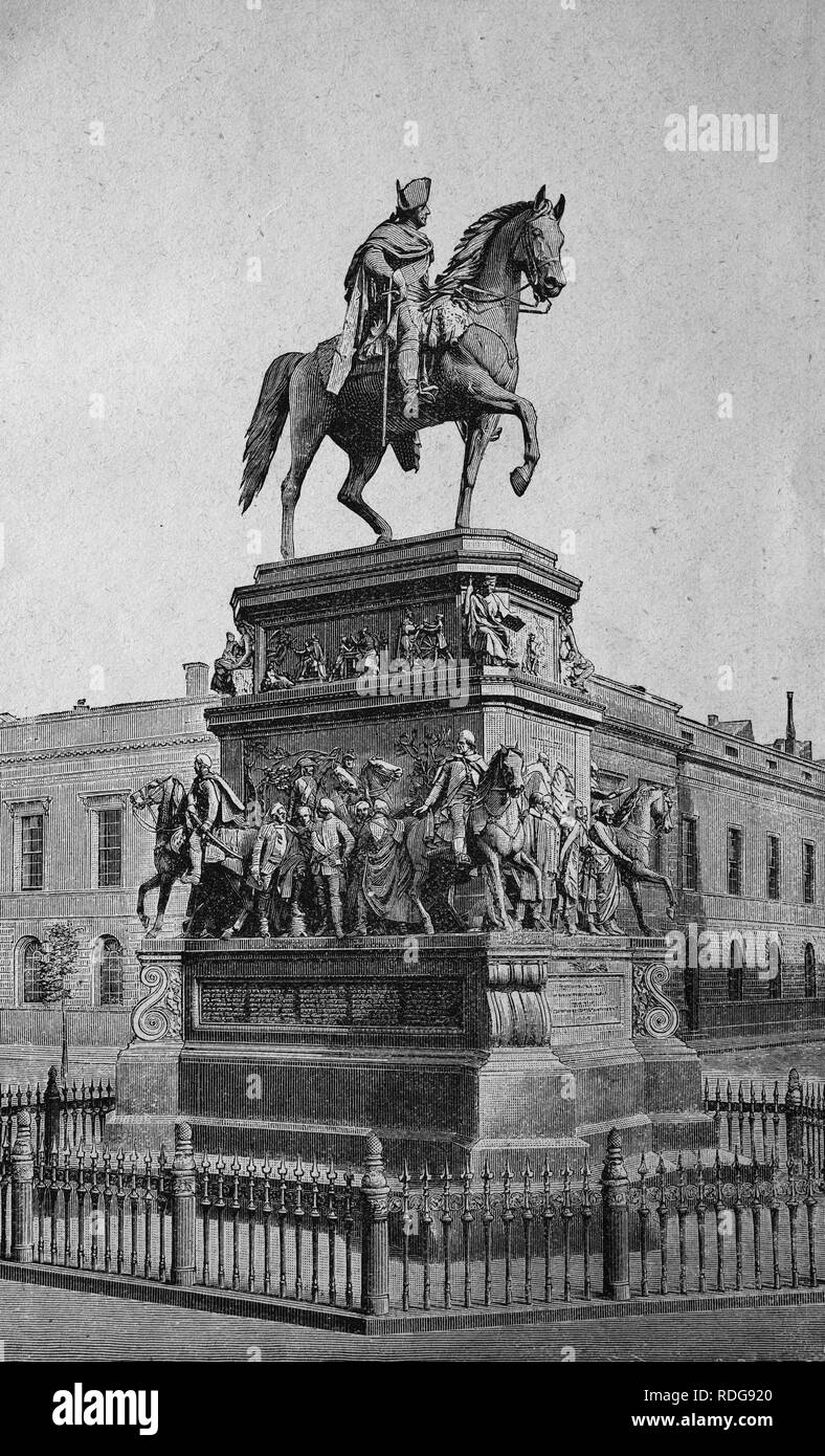 Monument of Frederick the Great, Unter den Linden, Berlin, historical ...