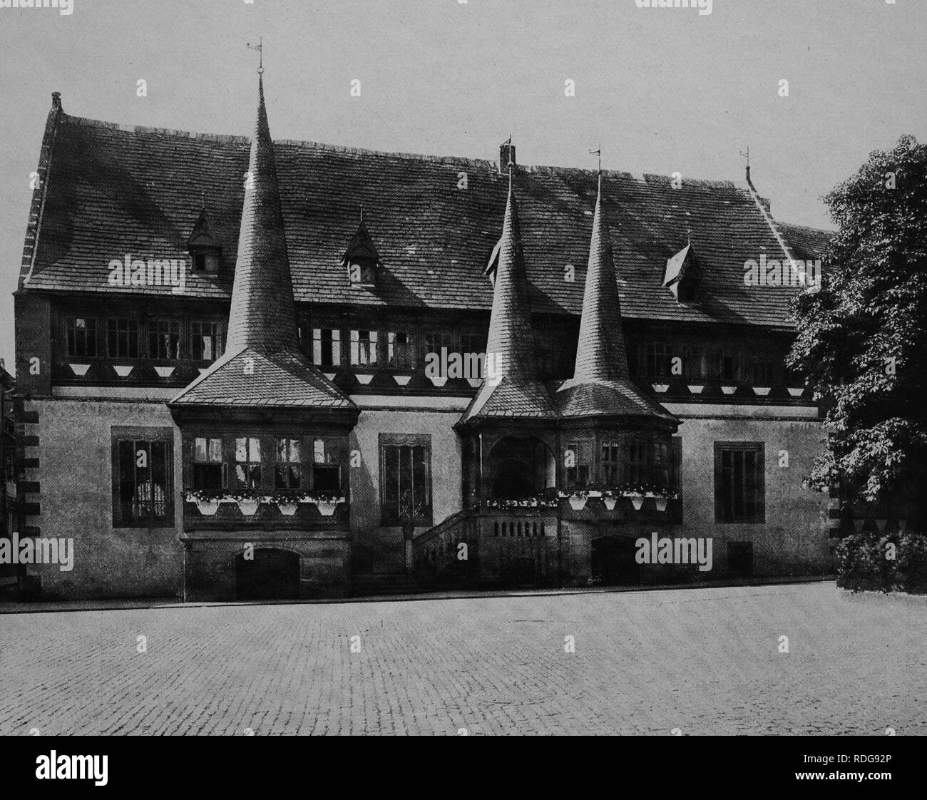 City hall of Einbeck, Lower Saxony, historical photo about 1899 Stock ...