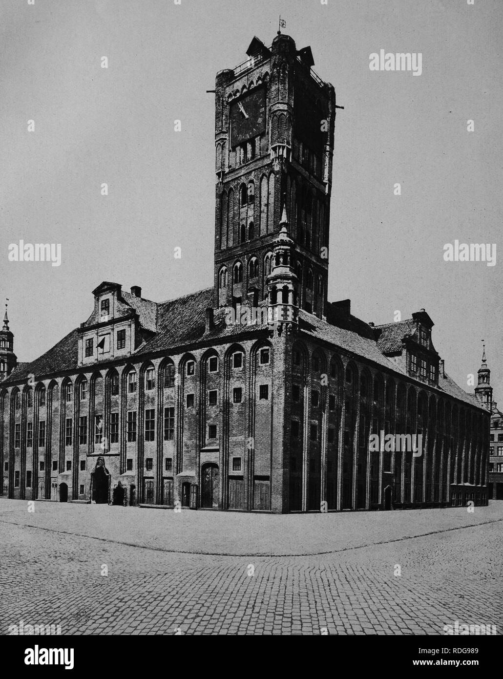 Town hall of Torun, Poland, historical photograph, around 1899 Stock ...
