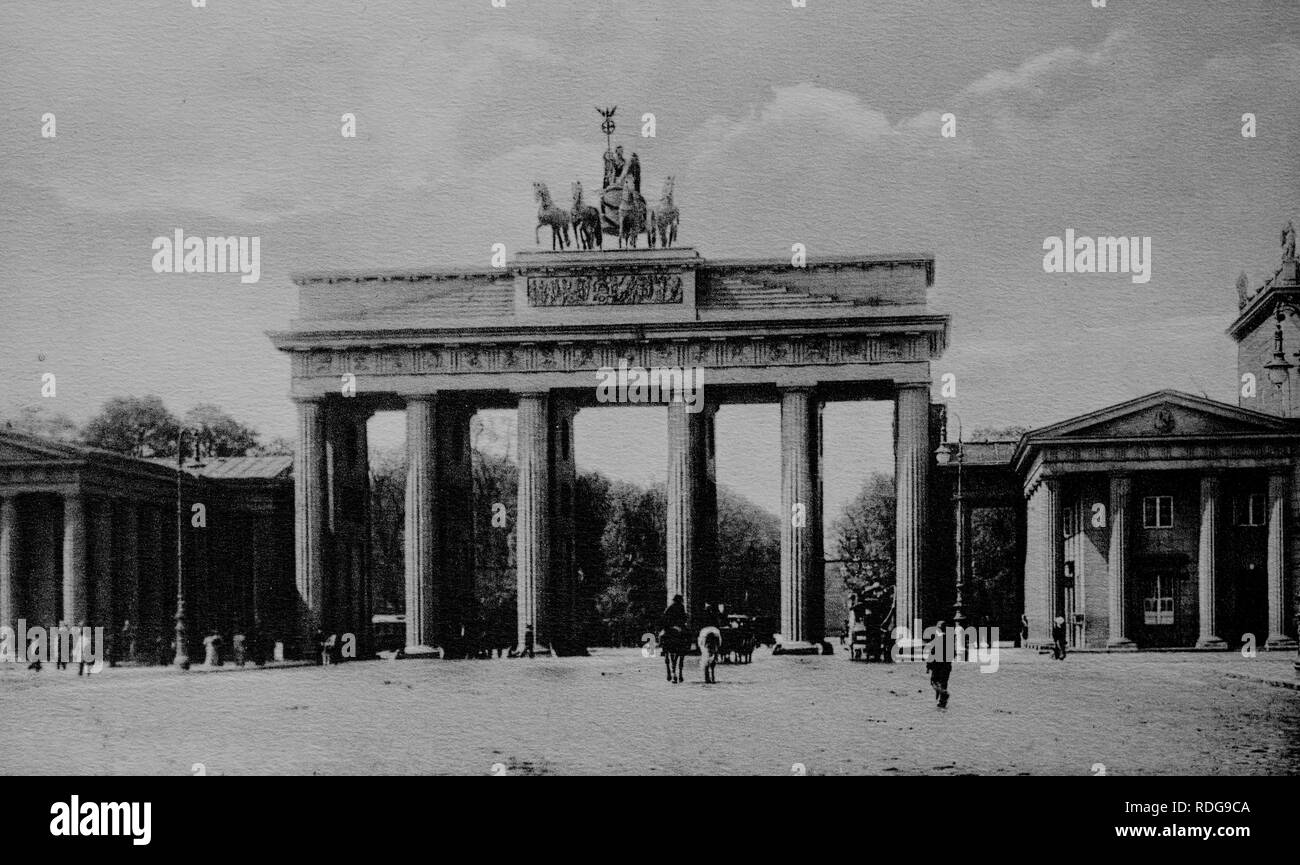 Brandenburg Gate, Berlin, historical photo from around 1899 Stock Photo ...
