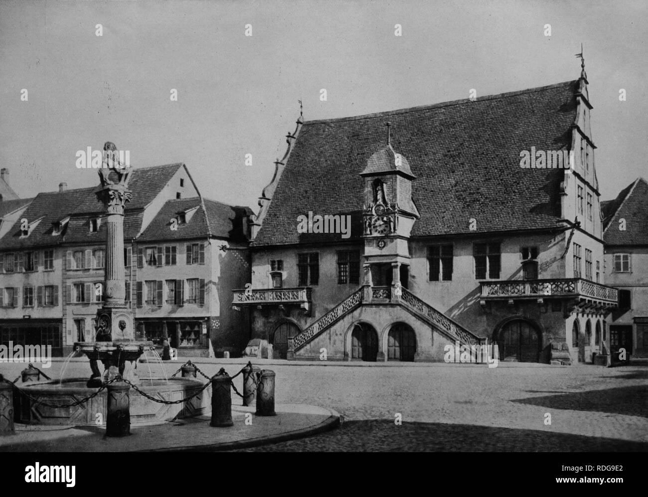 City hall of Molsheim, Alsace, France, Europe, historical photograph ...