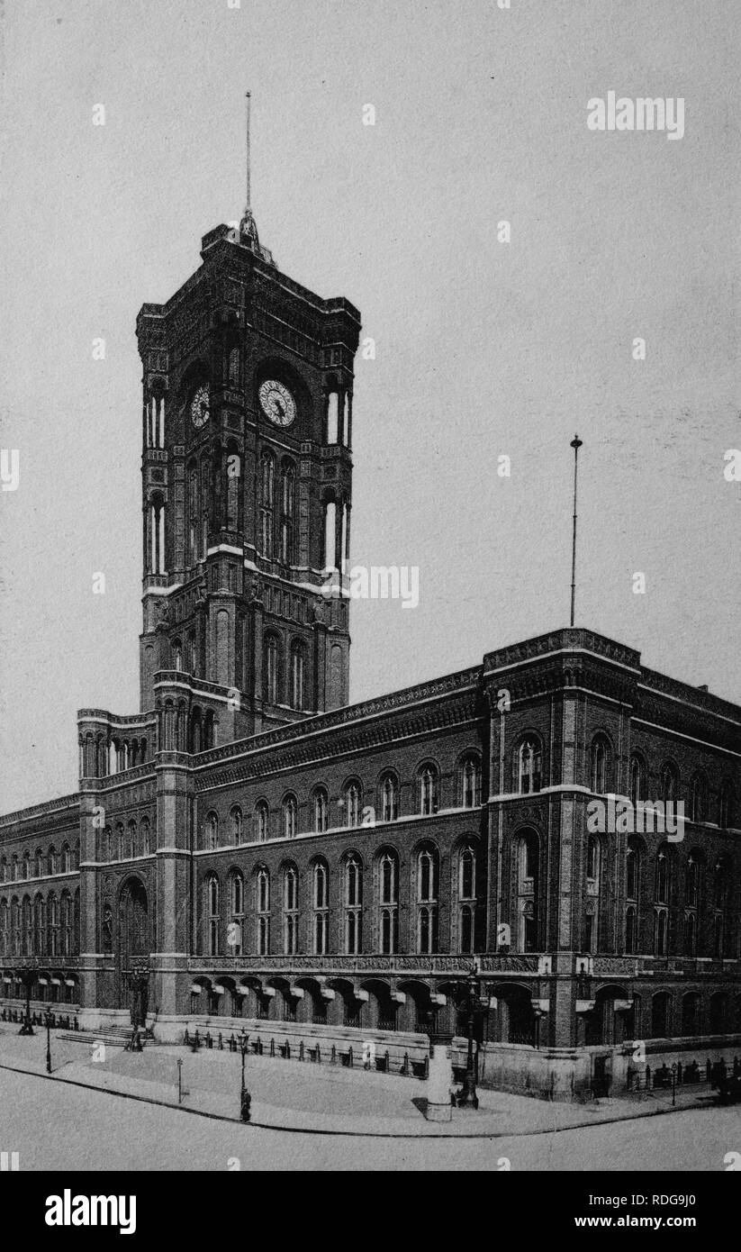 Town Hall, Berlin, Germany, historical image, about 1899 Stock Photo ...