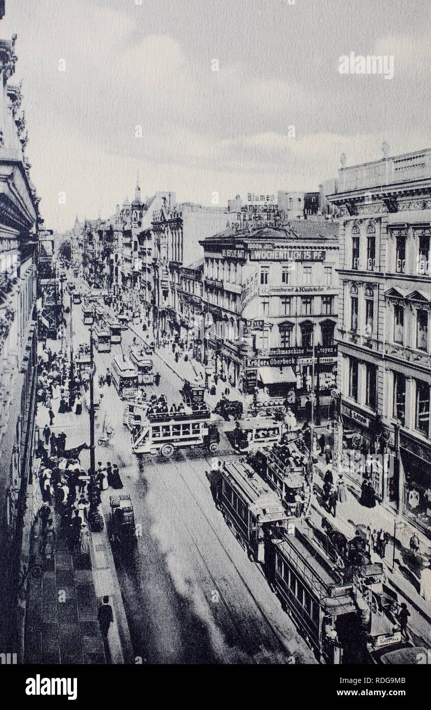 Leipziger Strasse, a street in Berlin, Germany, historical image, about ...
