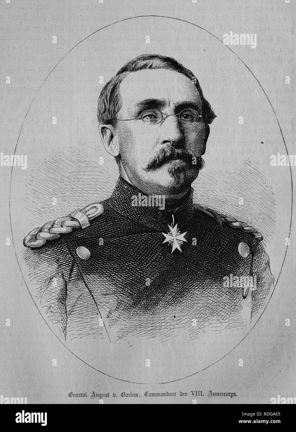 General August Karl von Goeben, 1816-1880, Illustrierte Kriegschronik 1870 - 1871, Illustrated ...