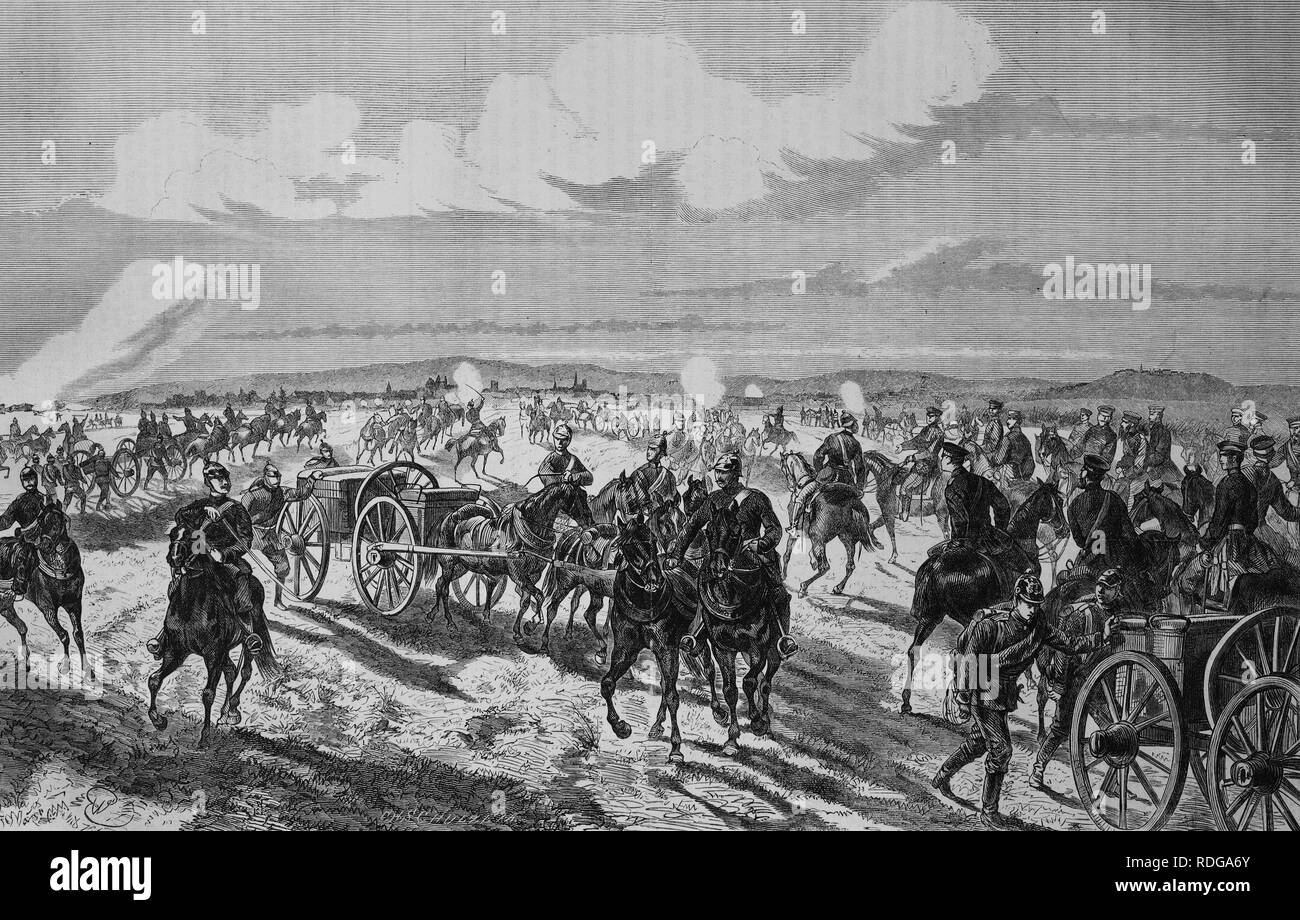 German artillery in the Battle of Dijon, October 1870, Illustrierte ...