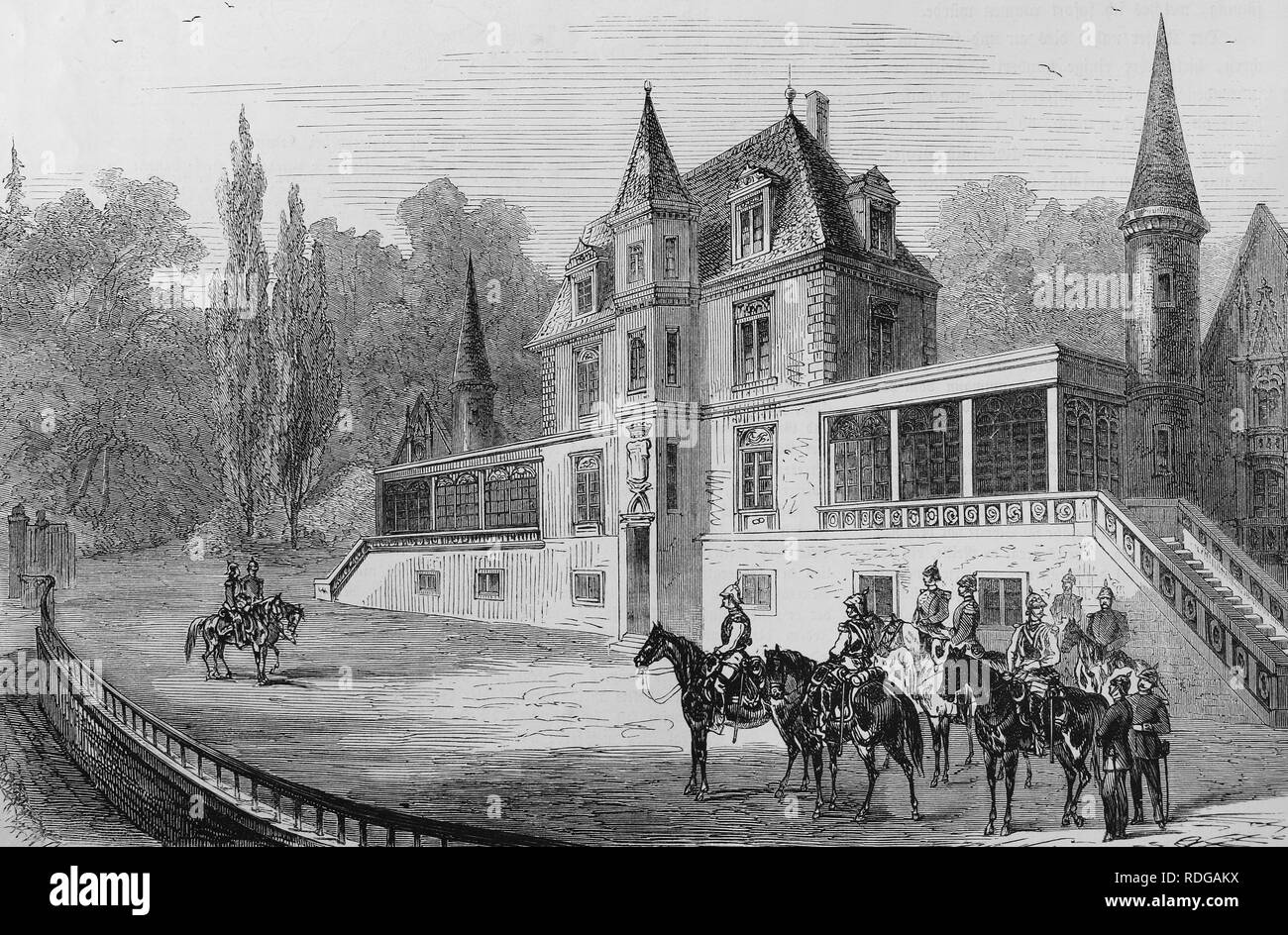 Bellevue castle at Sedan, France, meeting between King William I and ...