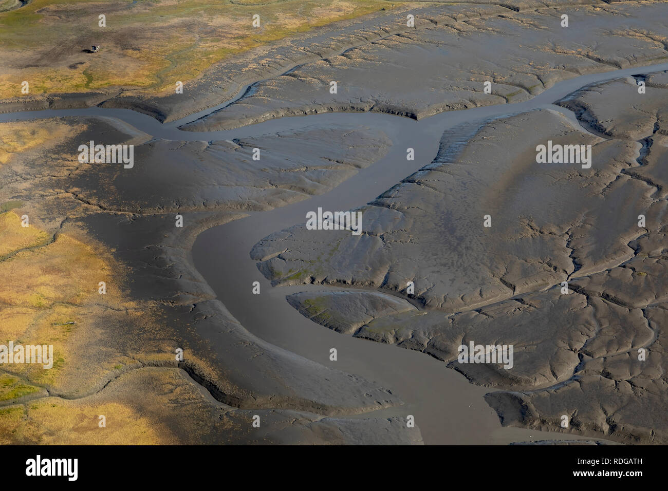Aerial view of mud flats along Cook Inlet, Alaska Stock Photo - Alamy