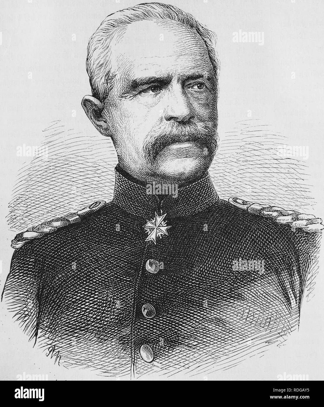 General von Bonin, Governor General of Lorraine, historic illustration ...